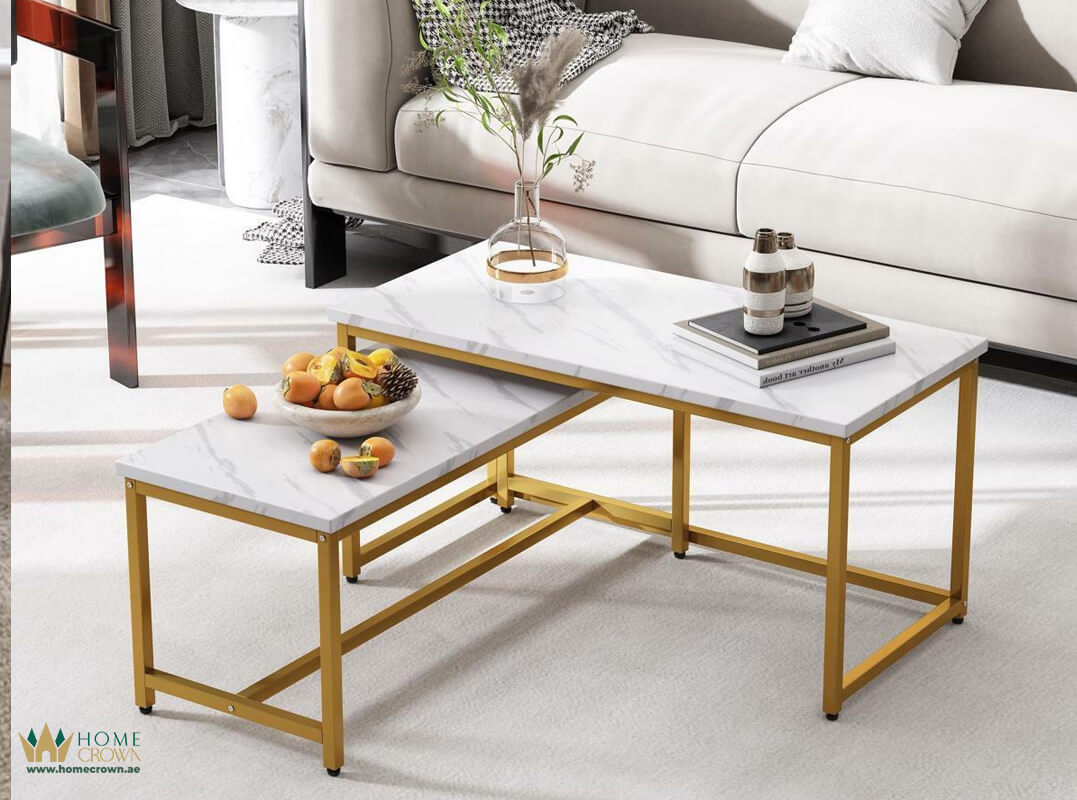 Types of coffee tables with a combination of stone and metal | HomeCrown